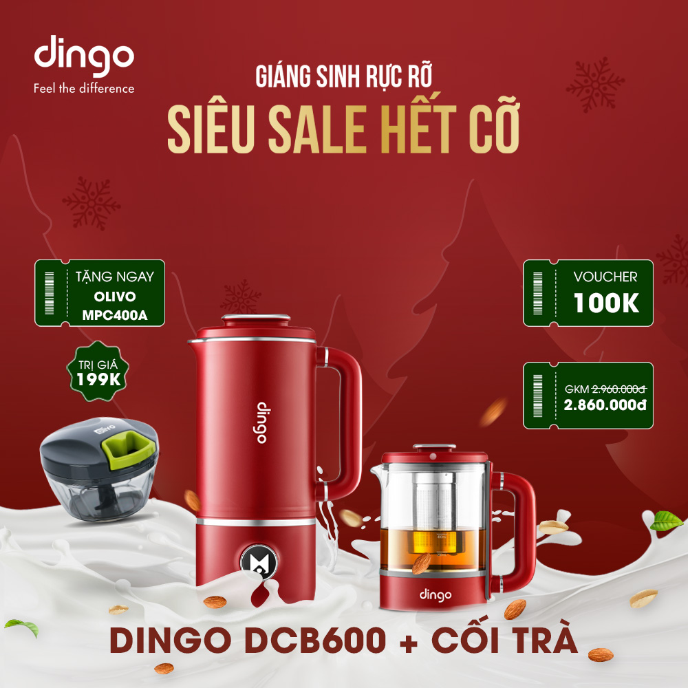 Máy Xay Nấu Đa Năng Mini DINGO DCB600 - Hai Cối Linh Hoạt Nấu Sữa, Pha ...